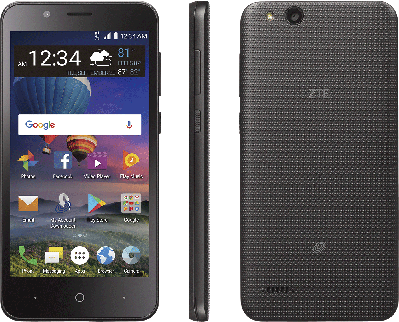 ZTE ZFive C LTE Z557BL Prepaid | Straight Talk